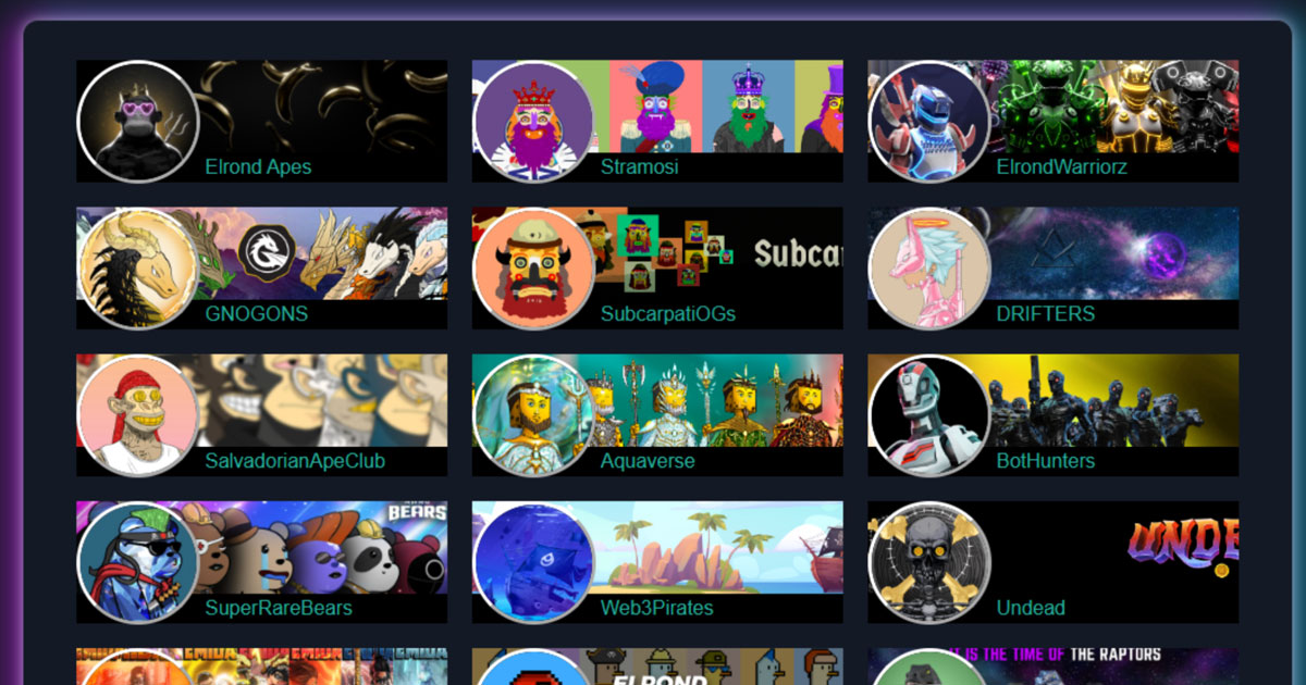 MultiversX Top NFTs - MEX⚡QUEST